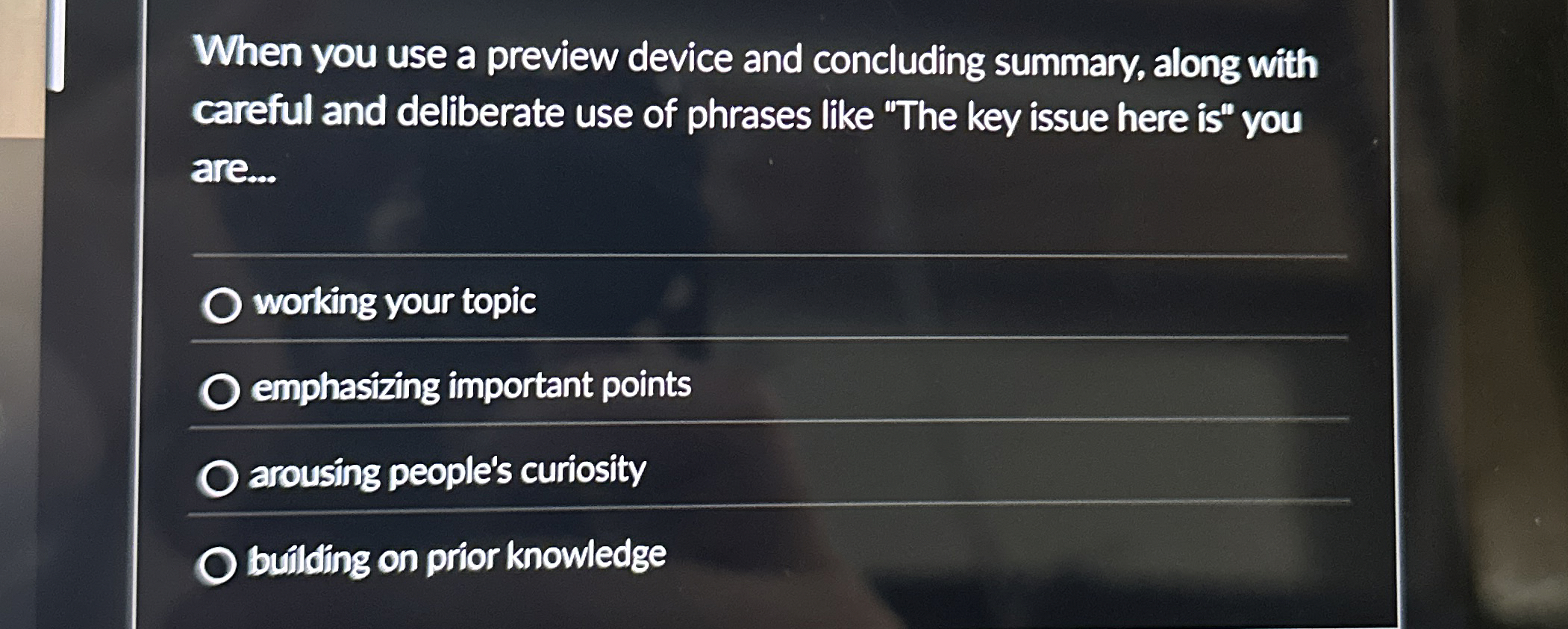 Solved When you use a preview device and concluding summary, | Chegg.com