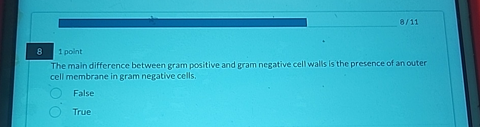 Solved 8 1 pointThe main difference between gram positive | Chegg.com Solved 8 1 pointThe main difference between gram positive | Chegg.com