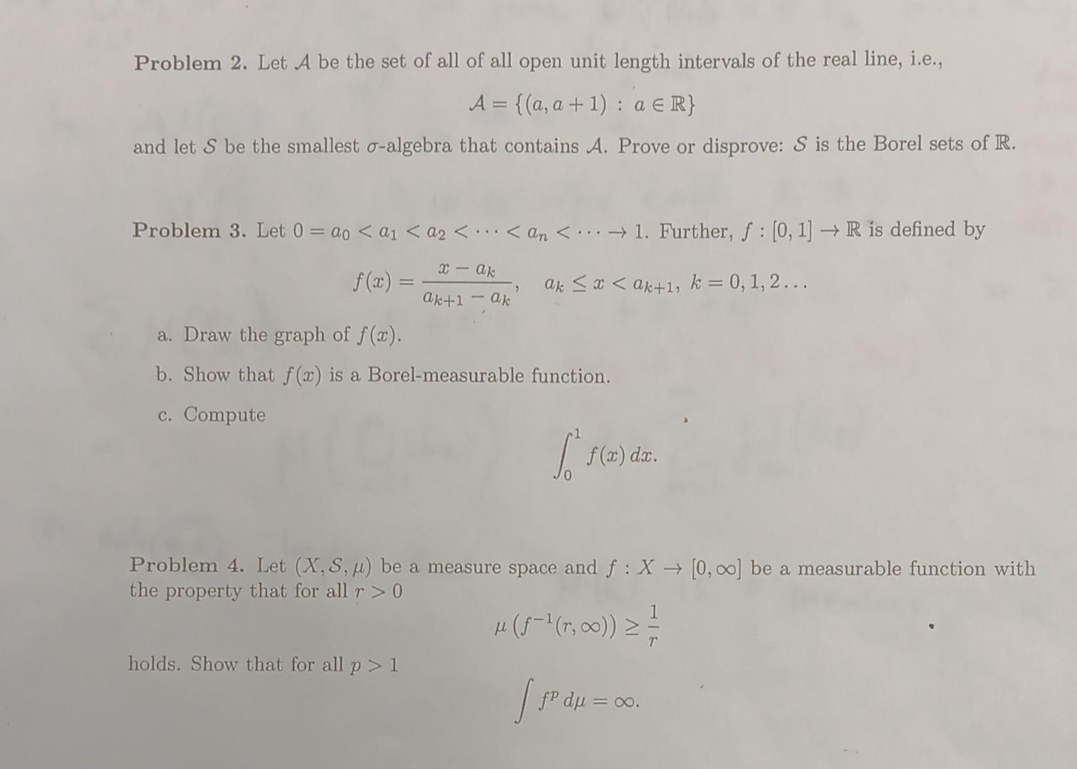 Solved Problem 2. Let A be the set of all of all open unit | Chegg.com
