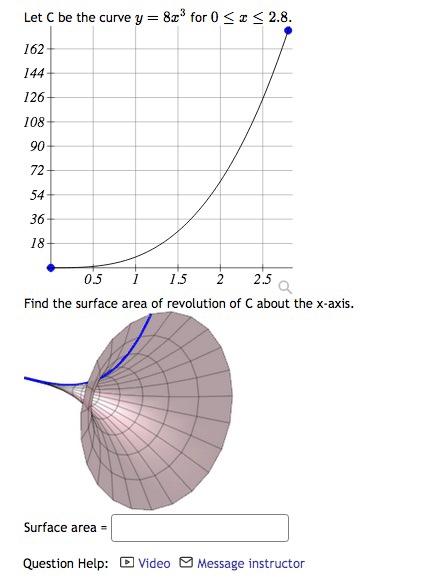 Solved Let C be the curve u=8x3 for 0 | Chegg.com