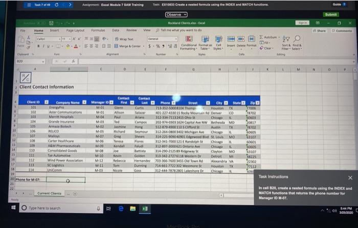Submit F Tout of > Ariat Excel Module 7 SAM Training | Chegg.com