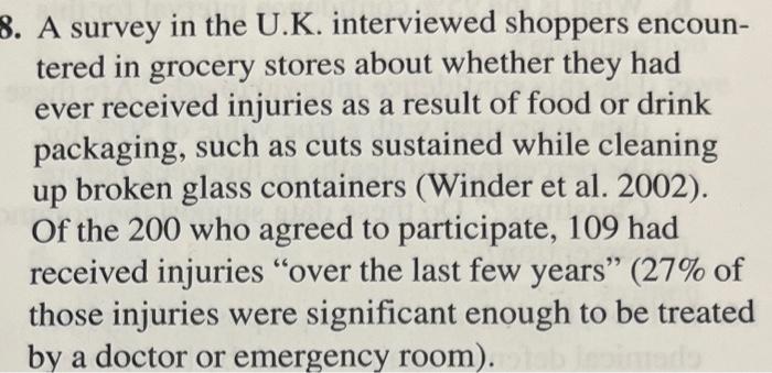 Solved A survey in the U.K. interviewed shoppers encountered | Chegg.com