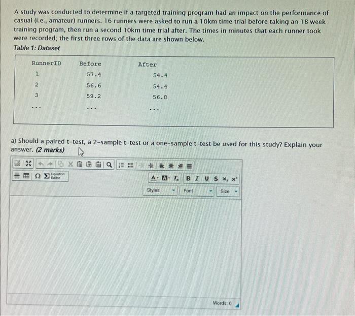 Solved A study was conducted to determine if a targeted | Chegg.com