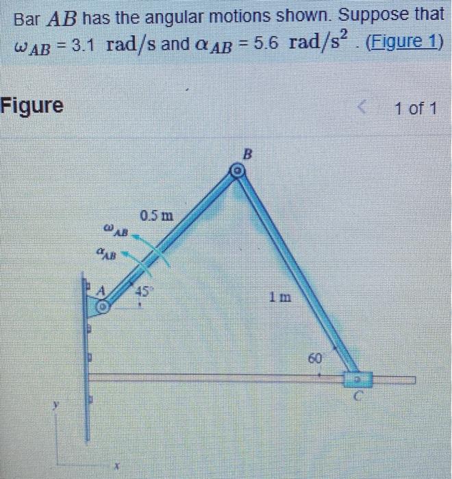 Solved Bar AB has the angular motions shown. Suppose that | Chegg.com