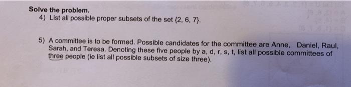 Solved Solve the problem. 4) List all possible proper | Chegg.com