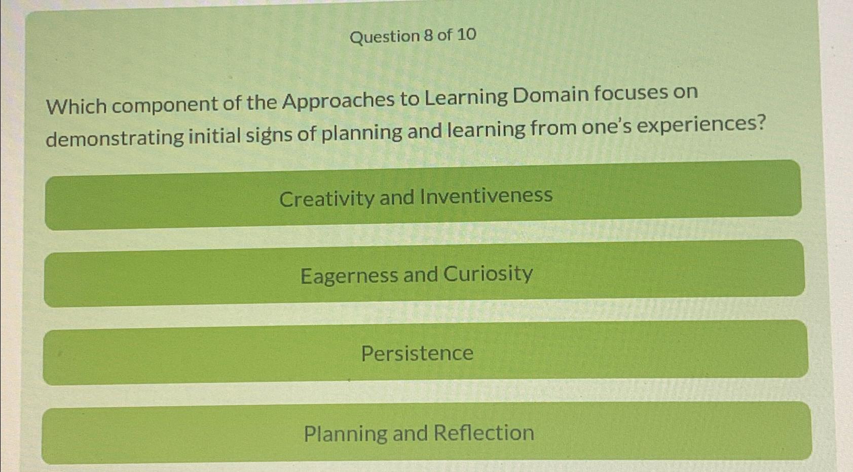Solved Question 8 ﻿of 10Which component of the Approaches to | Chegg.com
