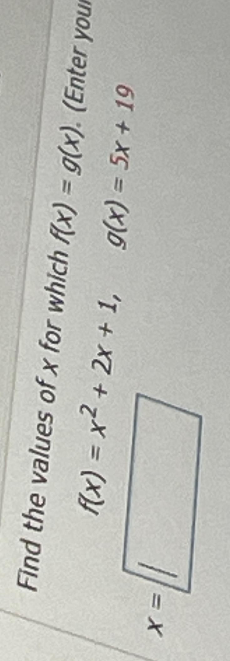 Solved Find the values of x ﻿for which | Chegg.com