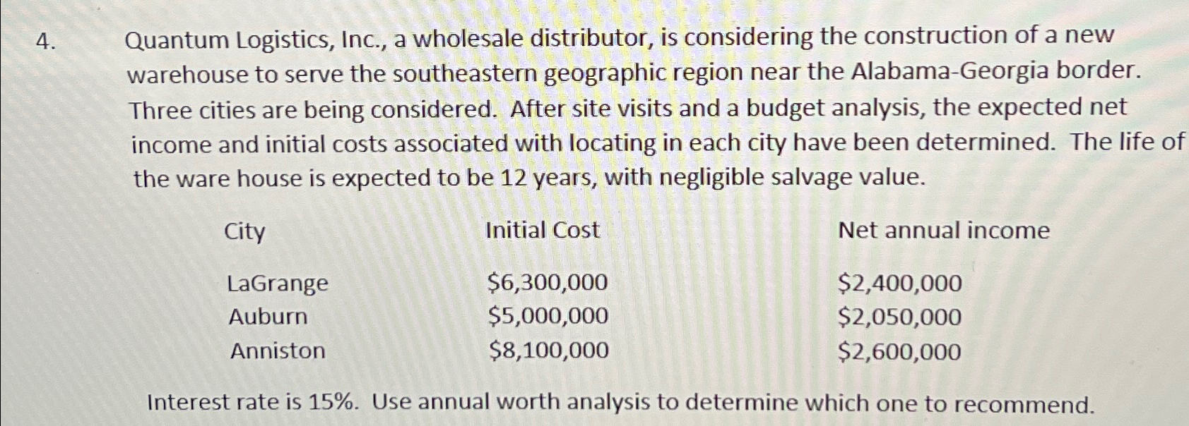 Solved Quantum Logistics, Inc., a wholesale distributor, is | Chegg.com