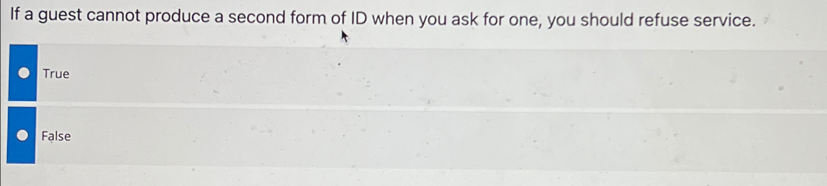 Solved If a guest cannot produce a second form of ID when | Chegg.com