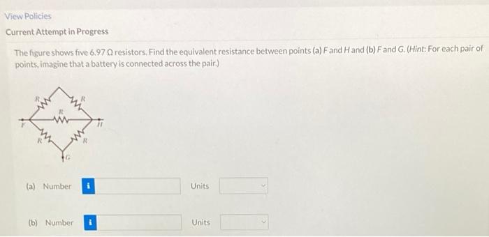 Solved The figure shows five 6.97Ω resistors. Find the | Chegg.com