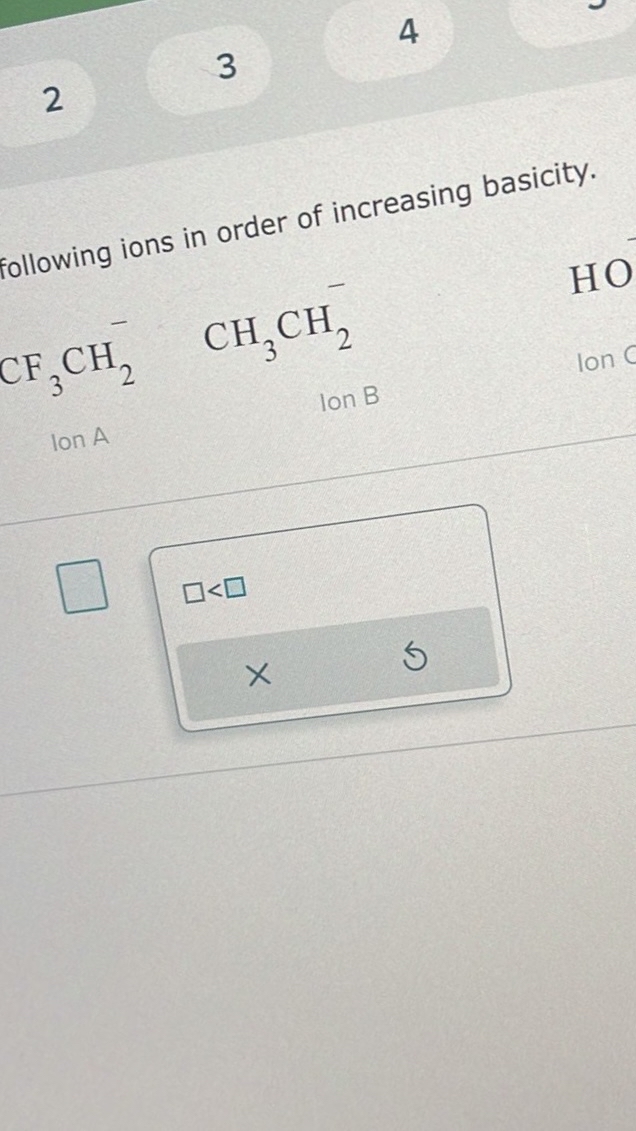Solved 234following ions in order of increasing | Chegg.com