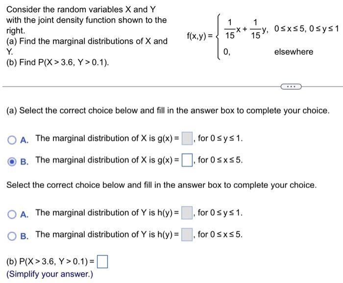 Solved Consider the random variables X and Y with the joint | Chegg.com