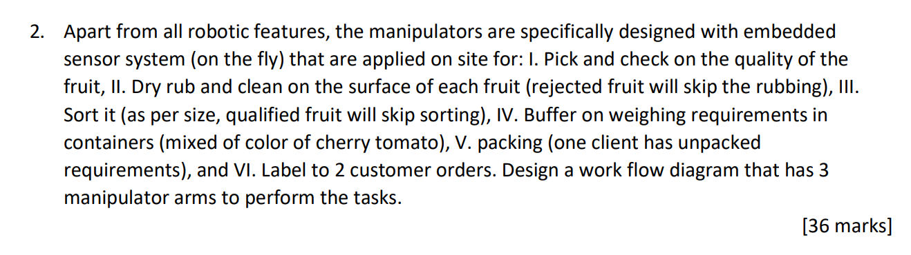 Solved Apart from all robotic features, the manipulators are | Chegg.com