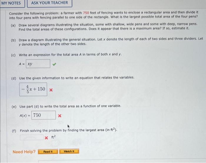 Solved Consider the following problem: a farmer with 750 | Chegg.com