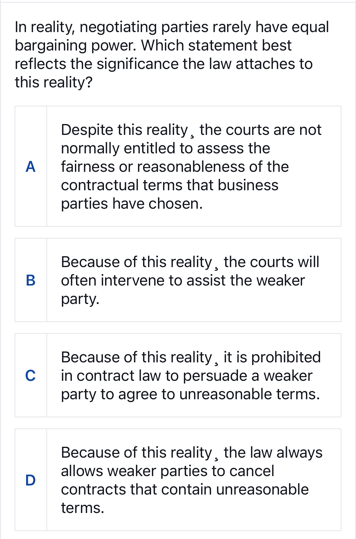 Solved In reality, negotiating parties rarely have equal | Chegg.com