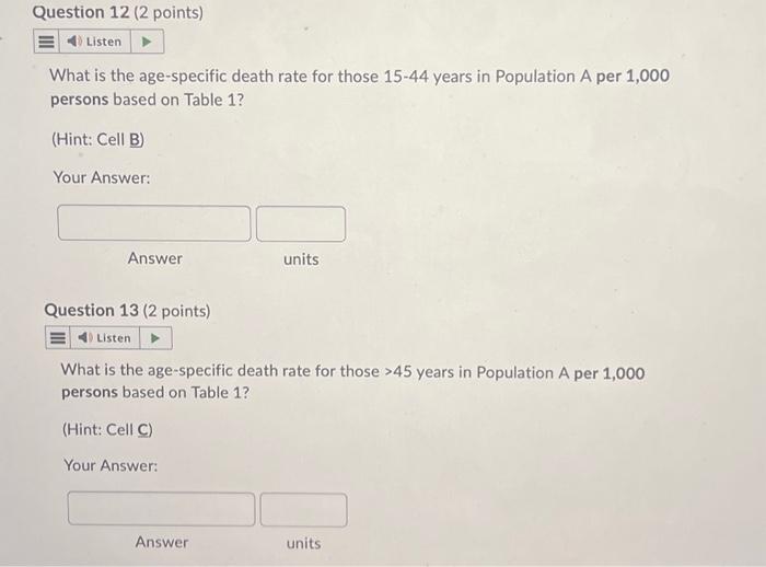 Solved Step 2: Calculate Age-specific Mortality In the table | Chegg.com