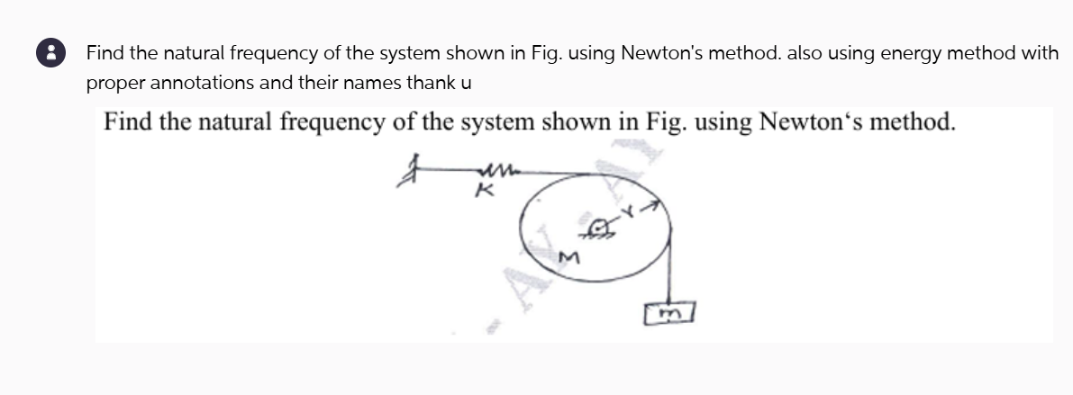 Solved 8 ﻿Find the natural frequency of the system shown in | Chegg.com