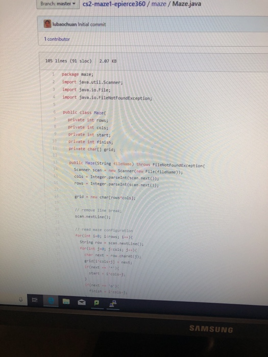 U lost every method in Maze.java. Task 2 Solve Maze | Chegg.com