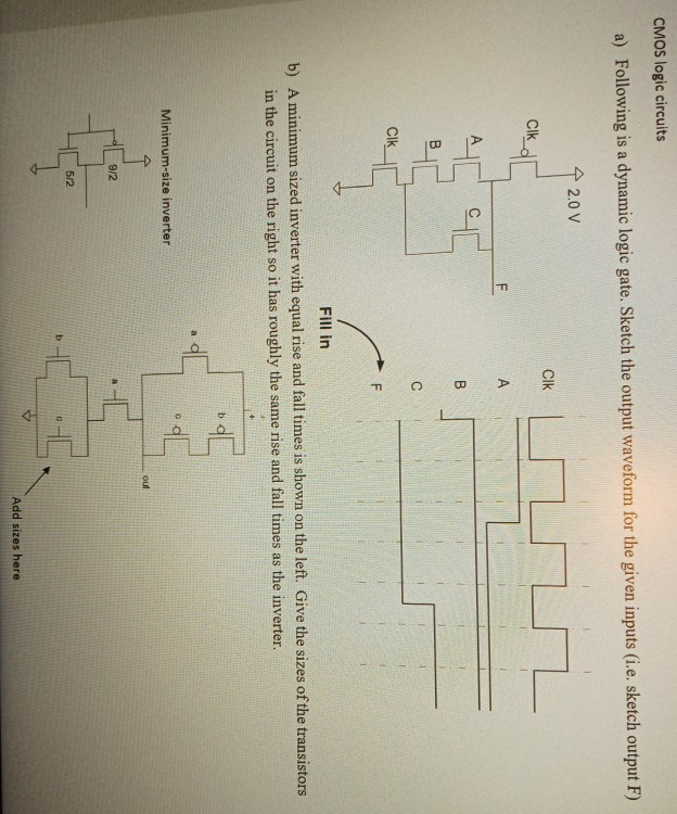 Solved CMOS logic circuits a) Following is a dynamic logic | Chegg.com