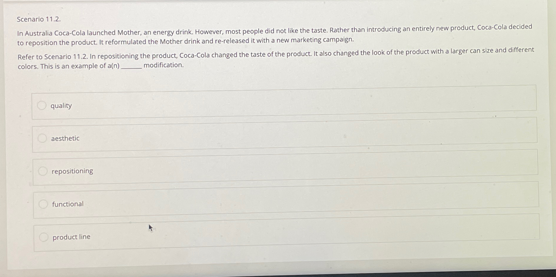 Solved Scenario 11.2 .In Australia Coca-Cola launched | Chegg.com