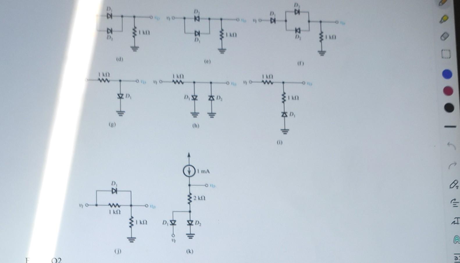 Solved Q2- In each of the ideal-diode circuits shown Figure | Chegg.com