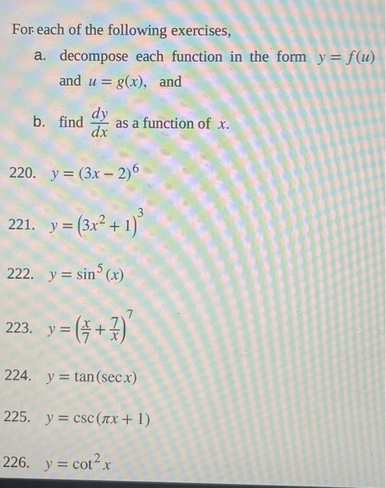 Solved For each of the following exercises, a. decompose | Chegg.com