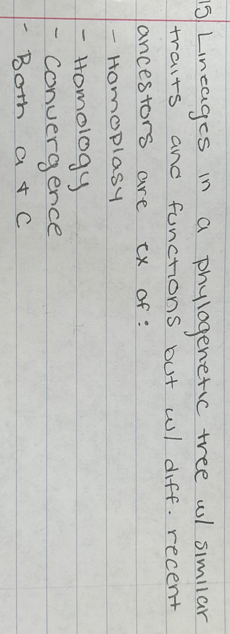 Solved Lineages in a phylogenetic tree wIth similar traits | Chegg.com