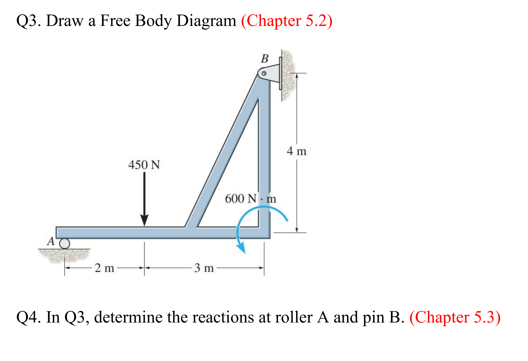 Solved Q3. ﻿Draw a Free Body Diagram (Chapter 5.2)Q4. ﻿In | Chegg.com