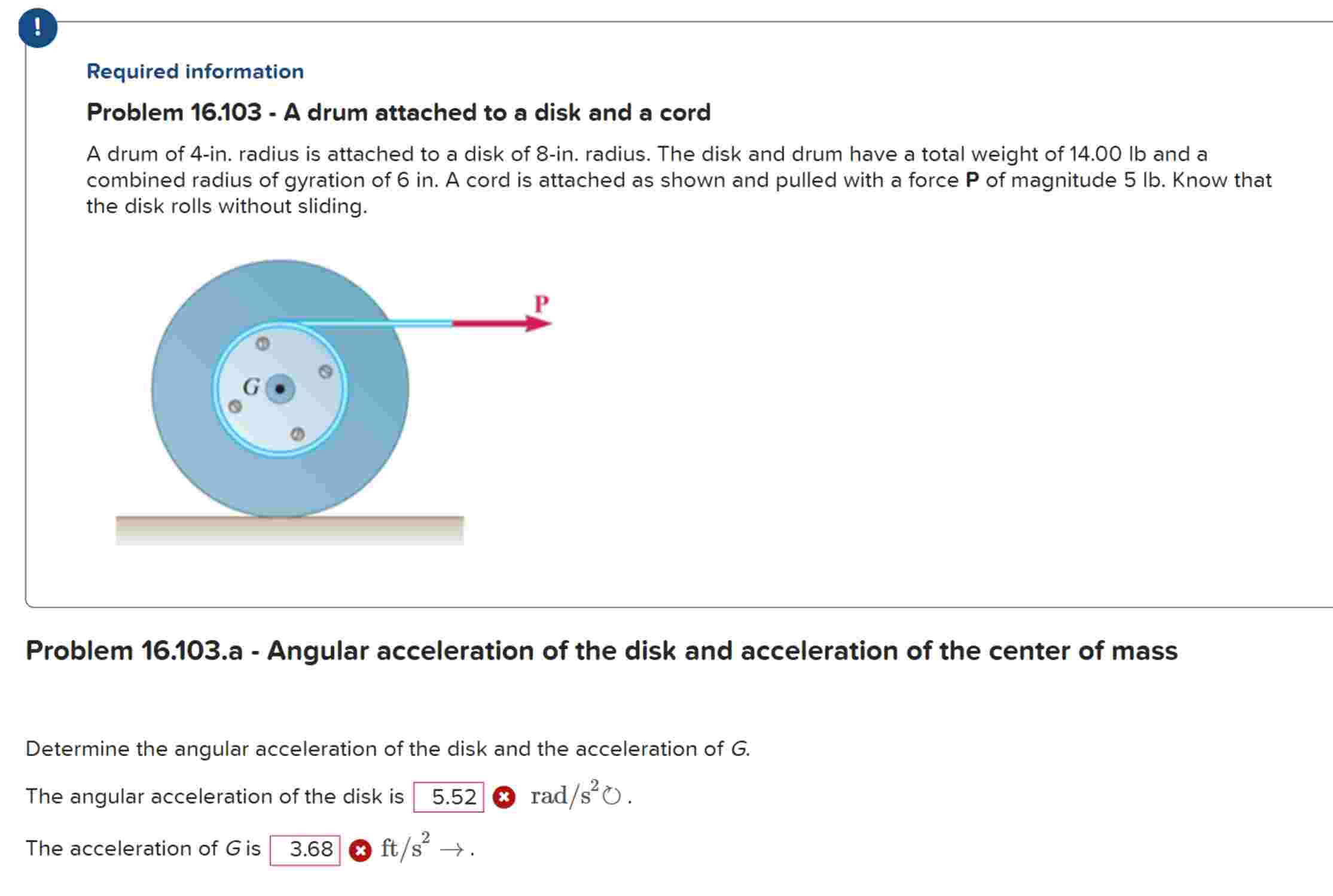 Solved Required information Problem 16.103 - ﻿A drum | Chegg.com
