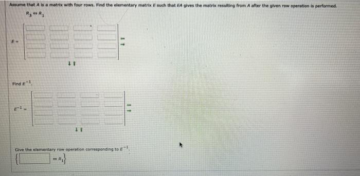 Solved Assume that A is a matrix with four rows. Find the | Chegg.com