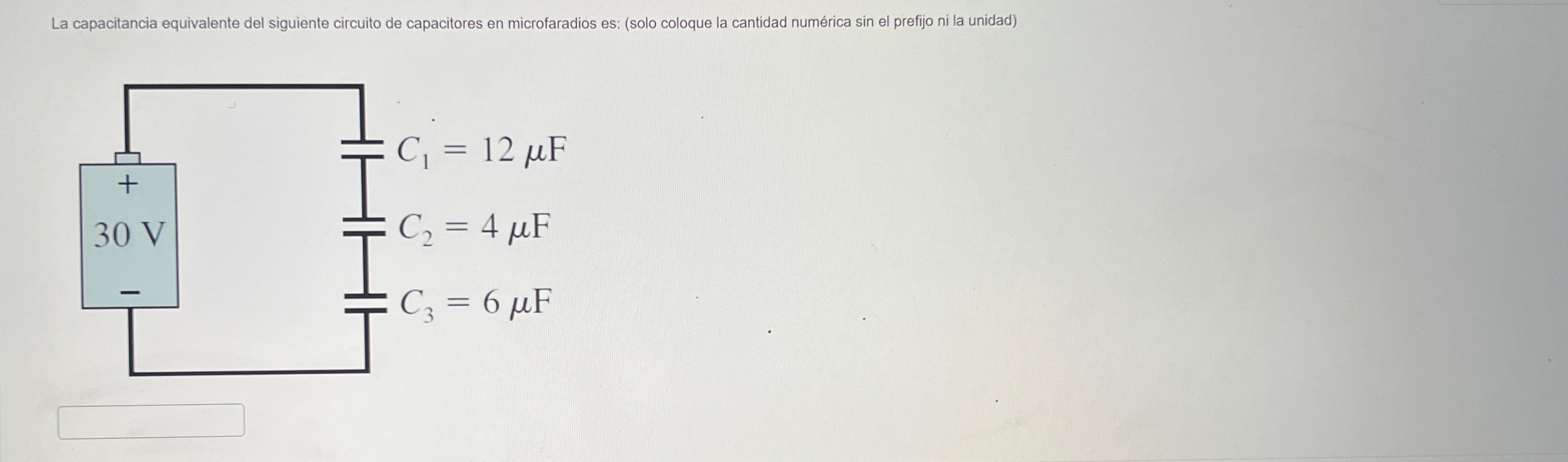 Solved La capacitancia equivalente del siguiente circuito de | Chegg.com