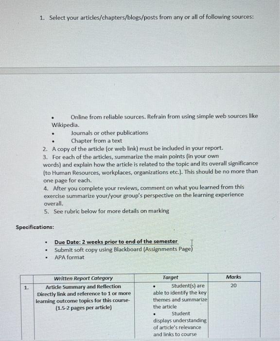 HR PERSPECTIVE ASSIGNMENT PART 1 (15%)-DUE WEEK 11 | Chegg.com