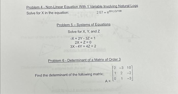 Solved Problem 4 - Non-Linear Equation With 1 Variable | Chegg.com