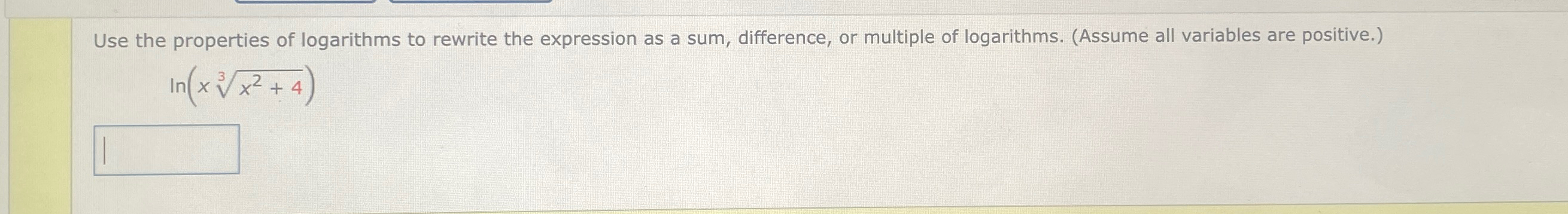 Solved Use the properties of logarithms to rewrite the | Chegg.com