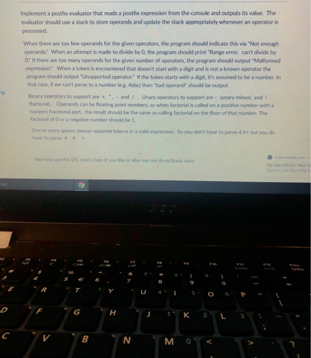 Solved Implement a postfix evaluator that reads a postfix | Chegg.com
