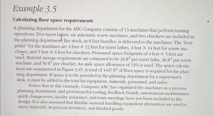 Solved Calculating floor space requirements A planning | Chegg.com