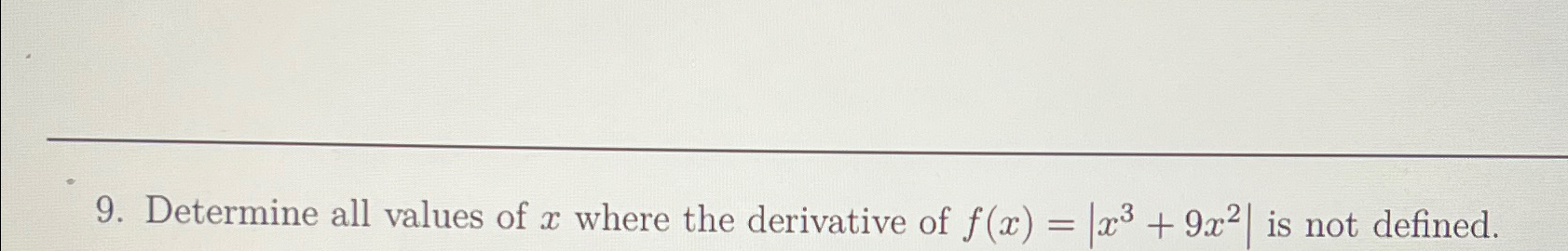 Solved Determine all values of x ﻿where the derivative of | Chegg.com