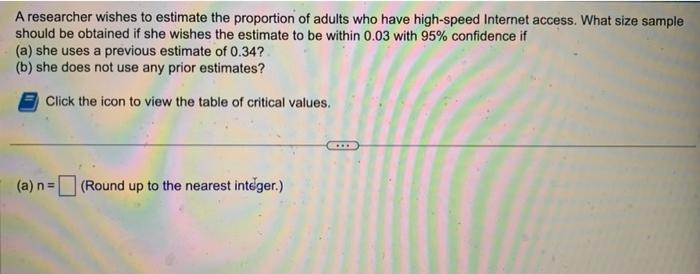 Solved A researcher wishes to estimate the proportion of | Chegg.com