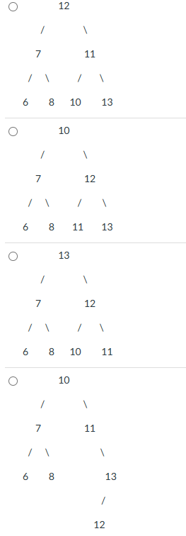 Solved Insert 10, 11, 7, 8, 13, 6 ﻿and 12 ﻿into an empty AVL | Chegg.com