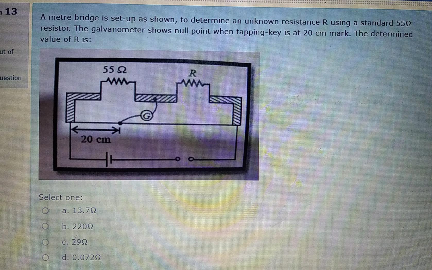 Solved 113 A metre bridge is set-up as shown, to determine | Chegg.com