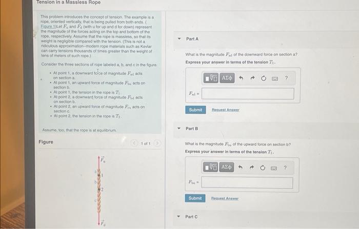 Solved Tension in a Massless Rope Tha problem introduces the | Chegg.com