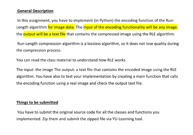 Solved General Description In this assignment, you have to | Chegg.com