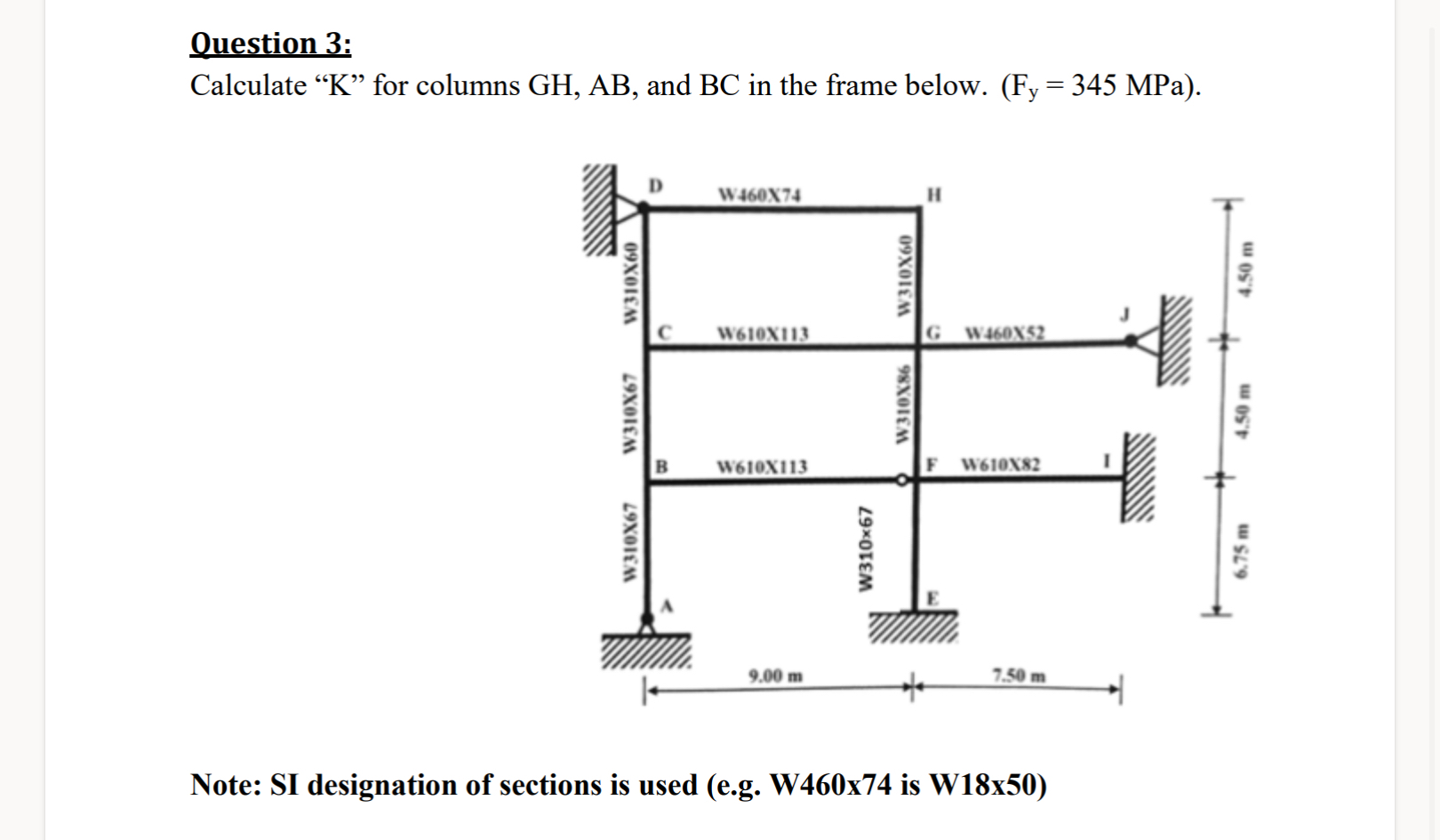 Solved Question 3:Calculate " ﻿K " ﻿for columns GH,AB, ﻿and | Chegg.com