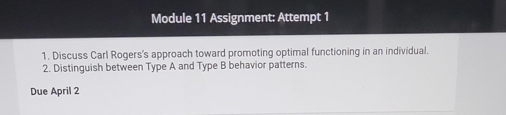 Solved Module 11 Assignment: Attempt 1 1. Discuss Carl | Chegg.com