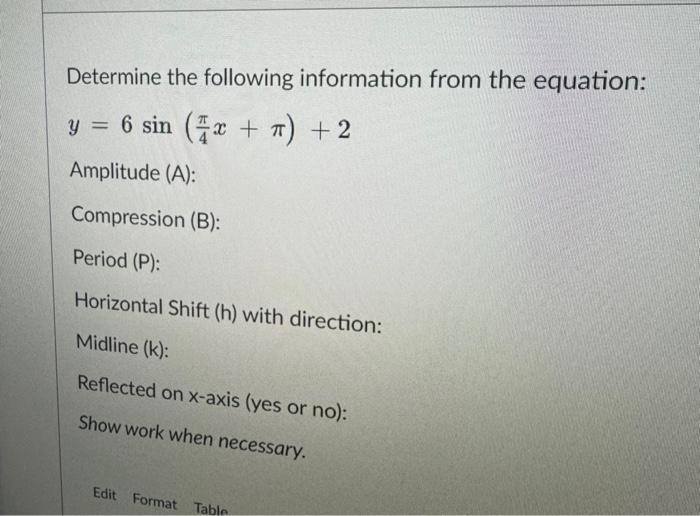 Solved Determine the following information from the | Chegg.com