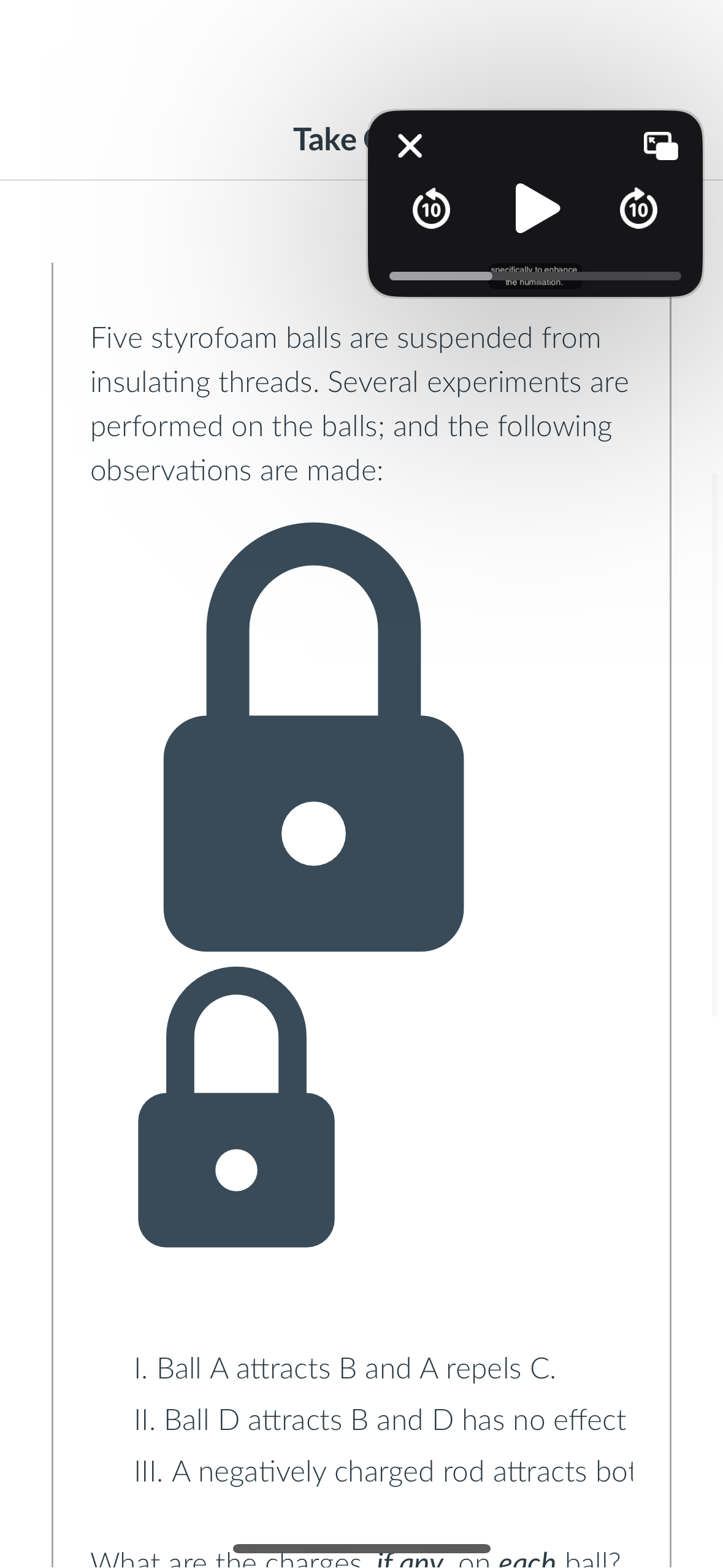 Solved Five styrofoam balls are suspended from insulating | Chegg.com