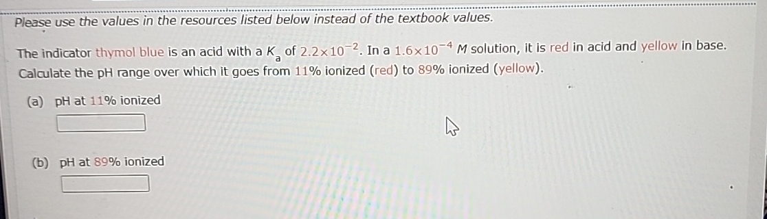 Solved Please use the values in the resources listed below | Chegg.com