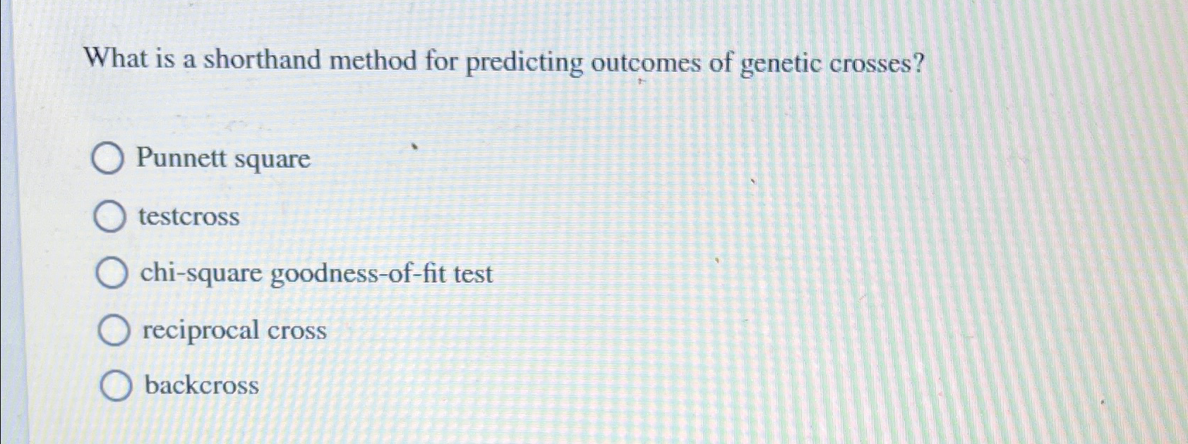 Solved What is a shorthand method for predicting outcomes of | Chegg.com