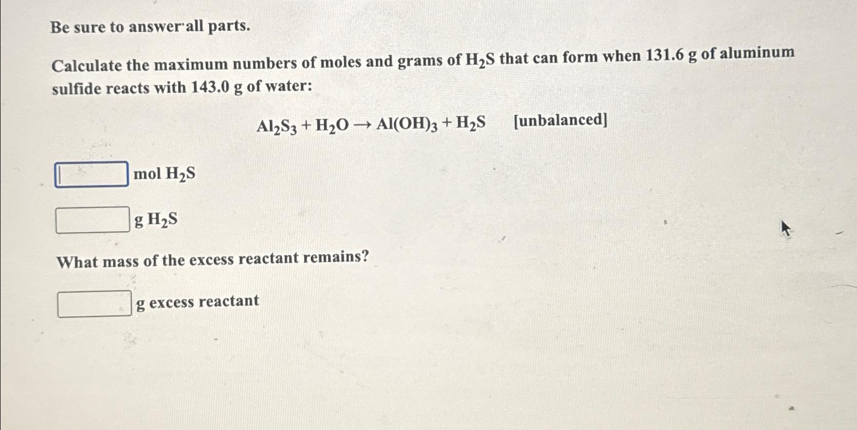 Solved Be sure to answer all parts.Calculate the maximum | Chegg.com
