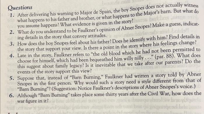 Questions 1. After delivering his warning to Major de | Chegg.com